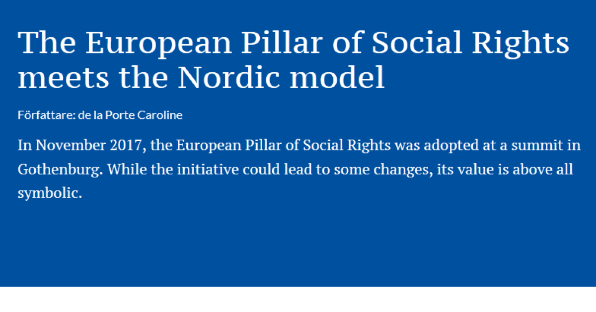 'The European Pillar of Social Rights meets the Nordic model ...