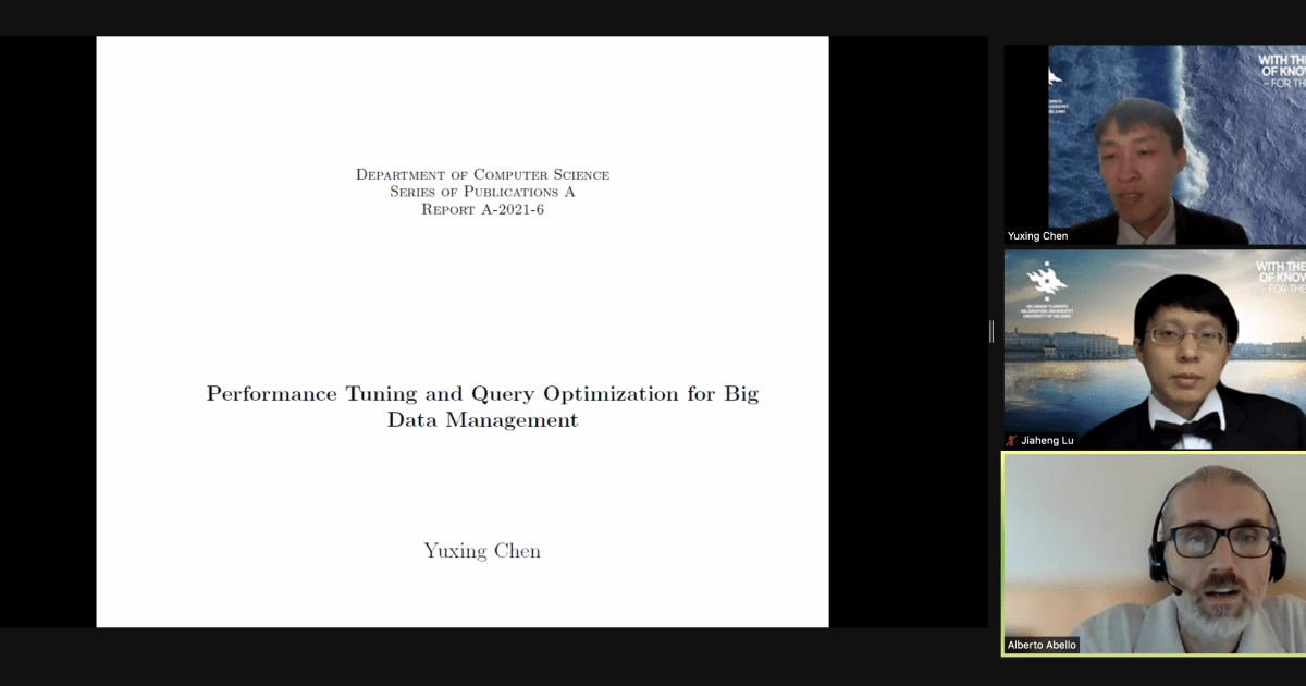 PhD candidate Yuxing Chen defended his thesis on Performance Tuning and ...